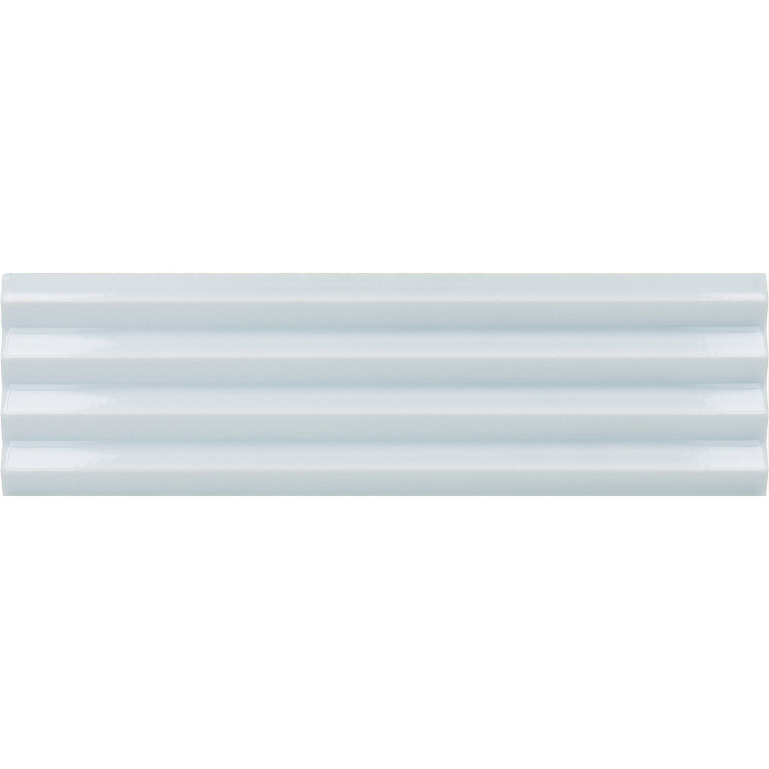 Avon Ribbed Baby Blue Ceramic Brick Tile (200x50mm) | Go Tiles