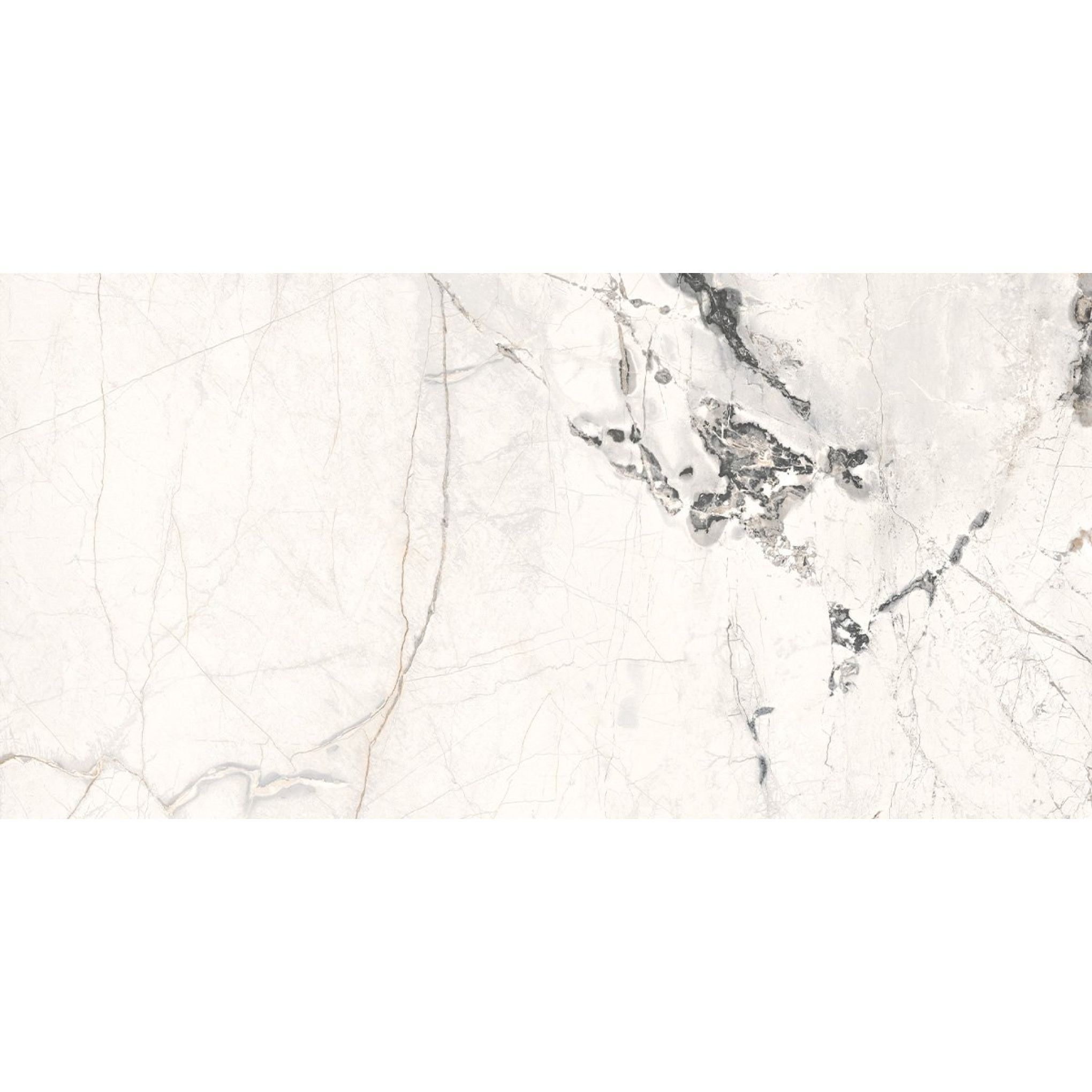 Fabulosa White Multi Marble Matt Porcelain Tile (600x300mm) | Go Tiles