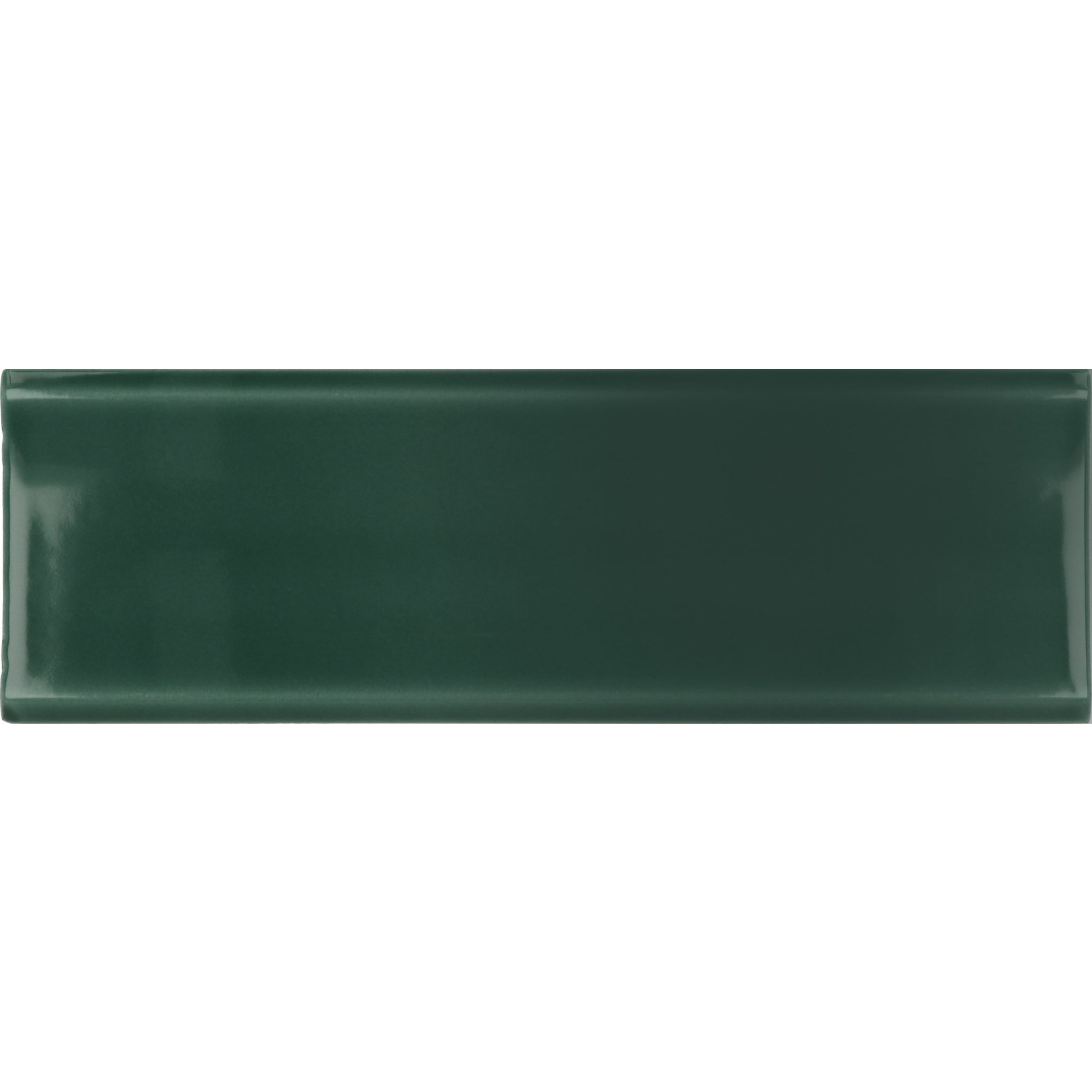 Vienna Concave Green Ceramic Brick Tile (200x65mm) | Go Tiles