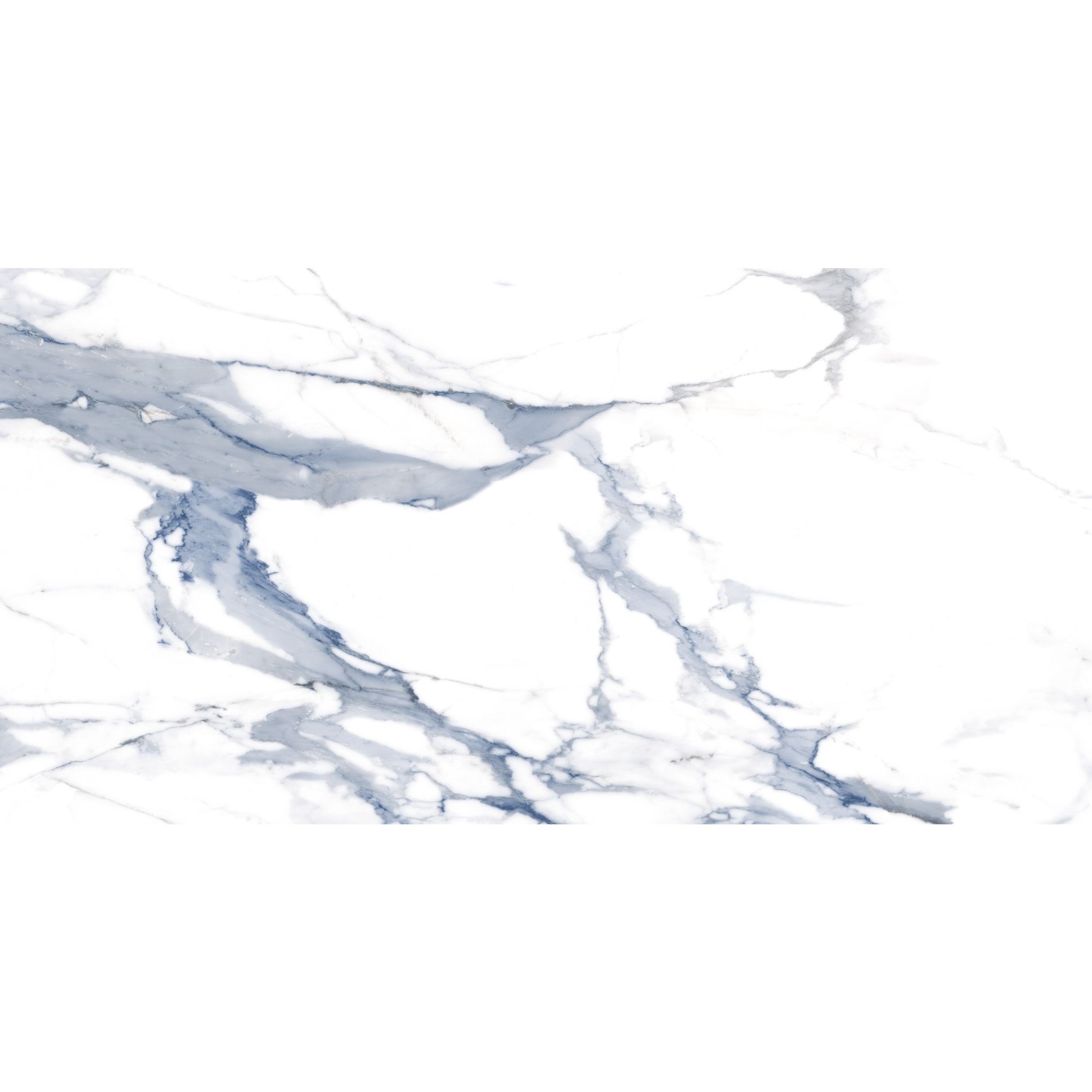 Salento Blue Gloss Marble Porcelain Tile (1200x600mm) | Go Tiles