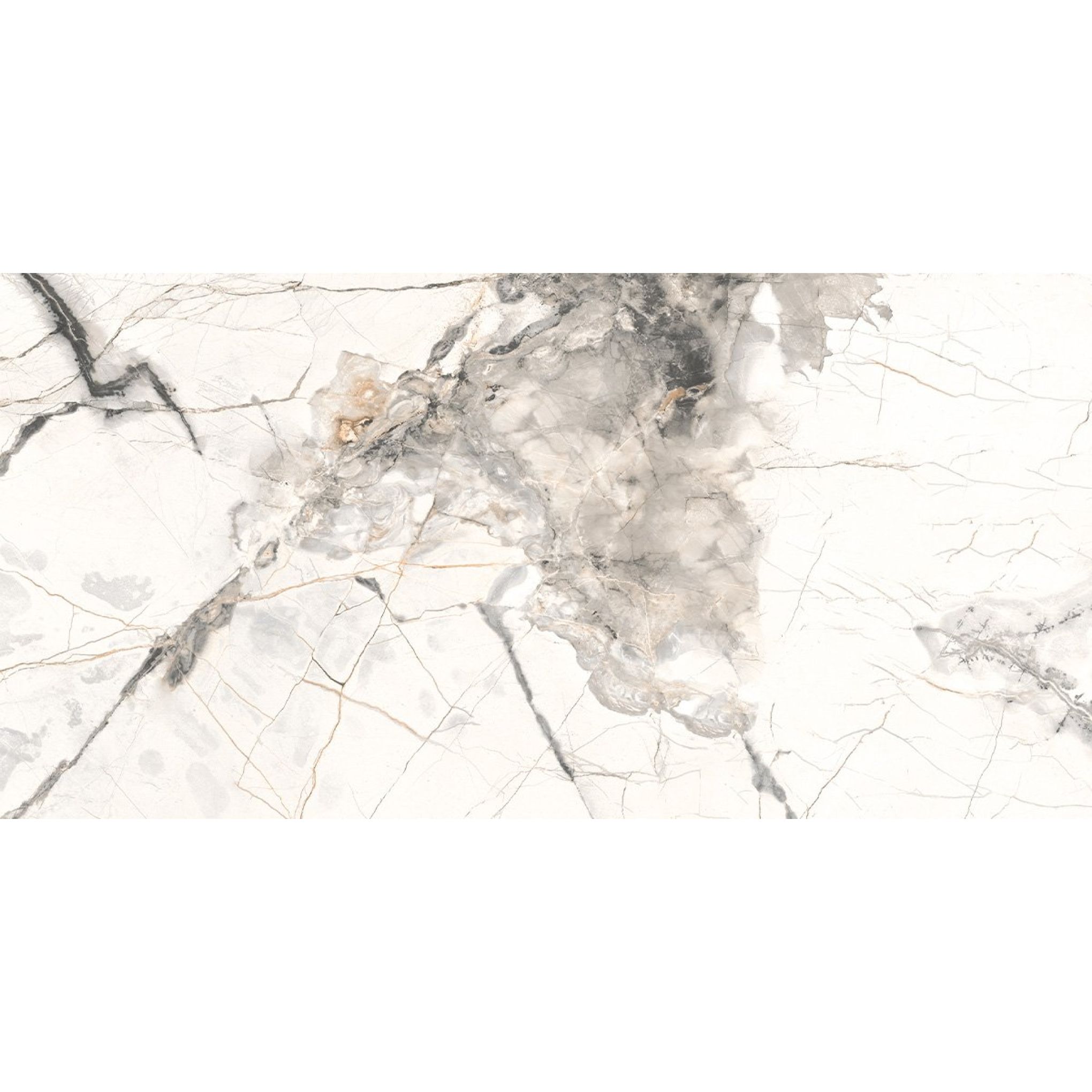 Fabulosa White Multi Marble Matt Porcelain Tile (600x300mm) | Go Tiles