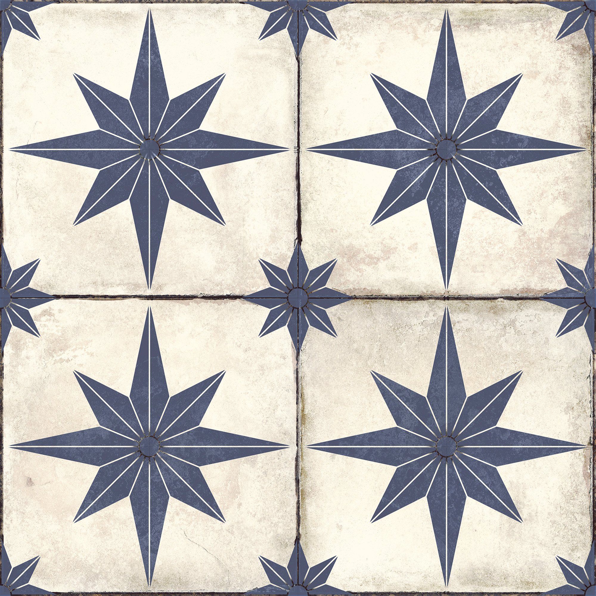 Skylar Blue Star Patterned Tile | Star Tile | GoTiles