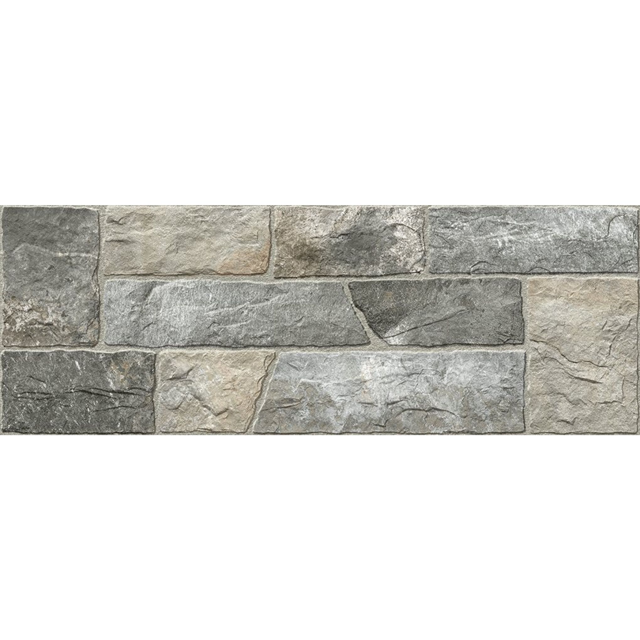 Medina Grey Textured Stone Porcelain Tile (890x320mm) | Go Tiles