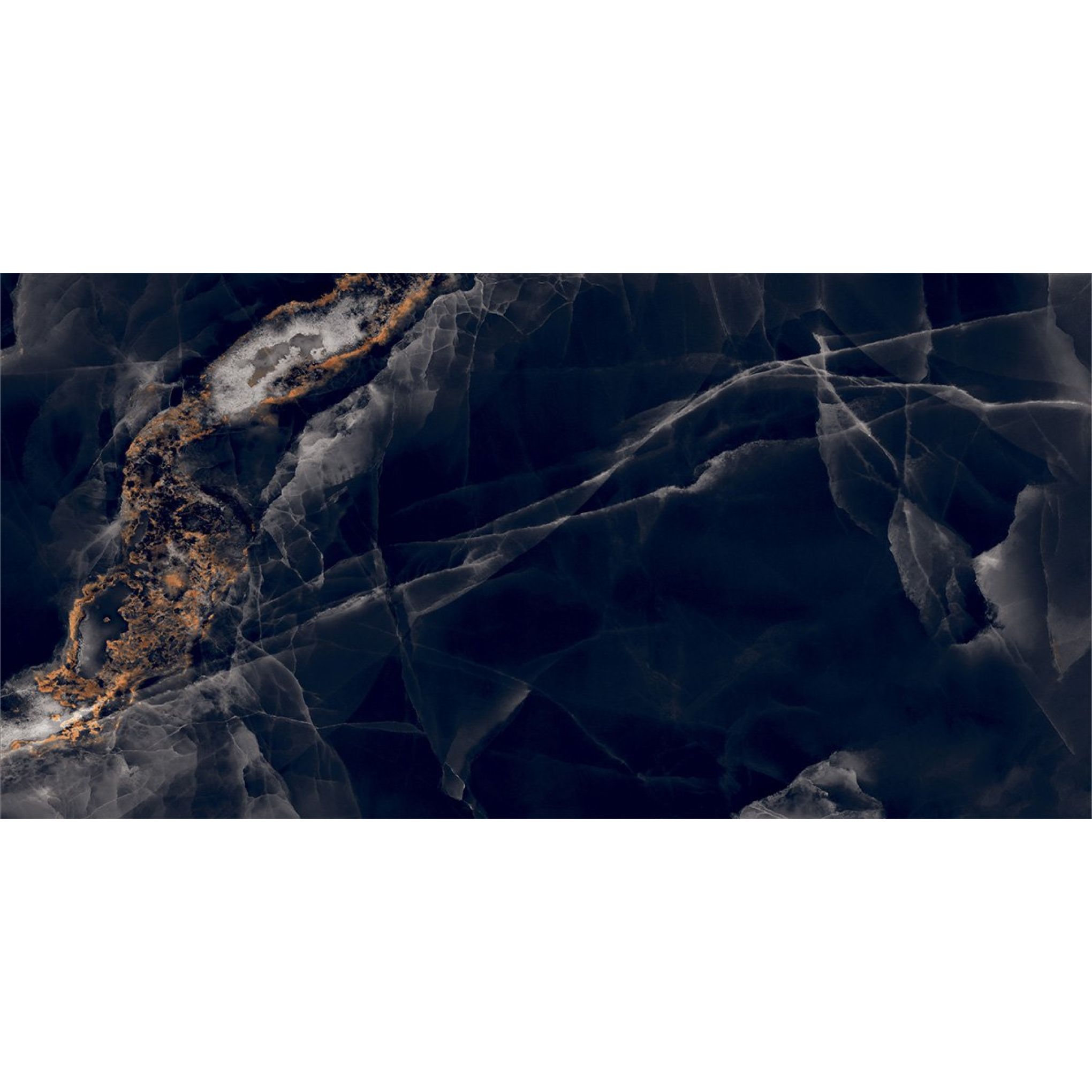 Nolan Black Onyx Marble High Gloss Porcelain Tile (1200x600mm) | Go Tiles