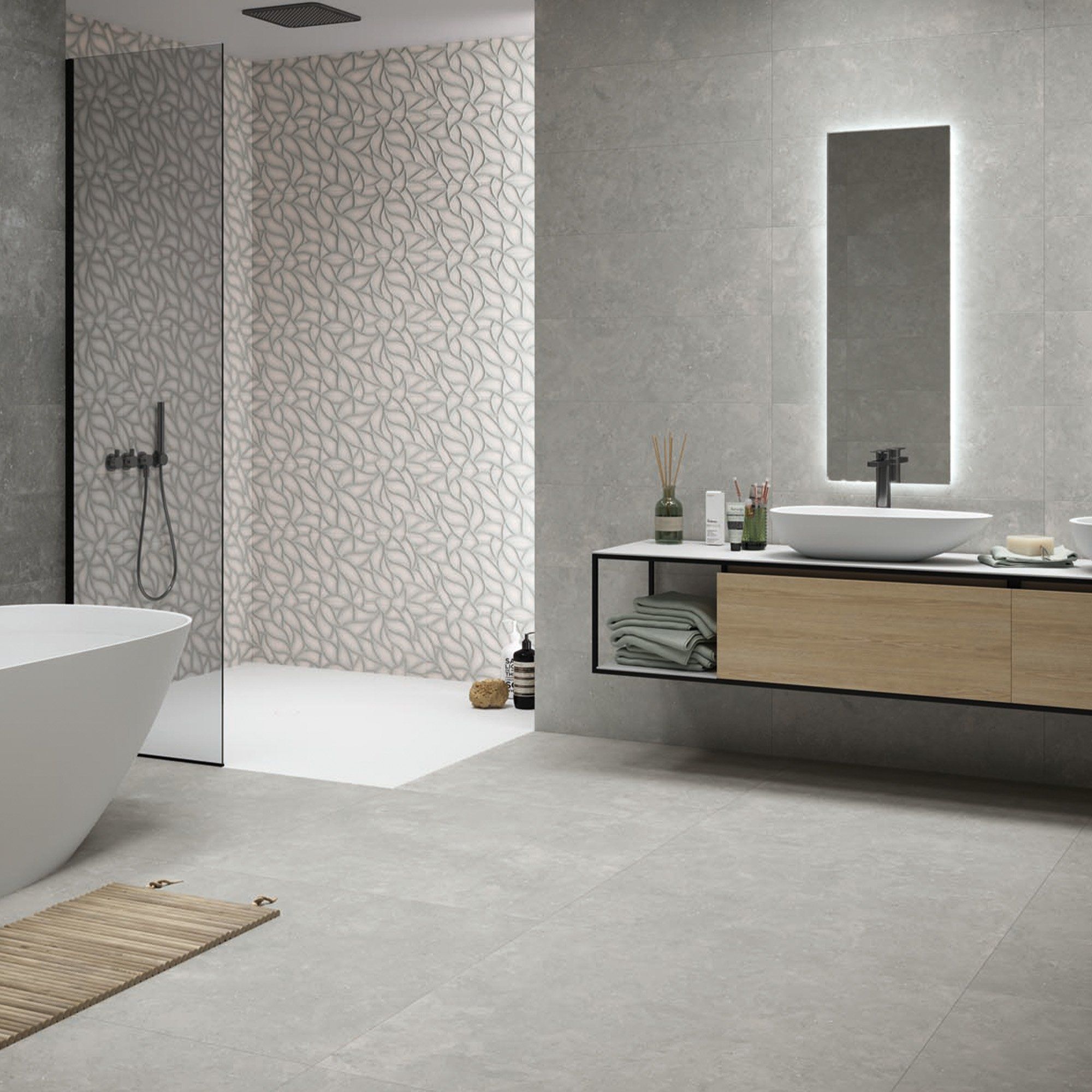 Indus Grey Stone Porcelain Tile (1000x1000mm) | Go Tiles