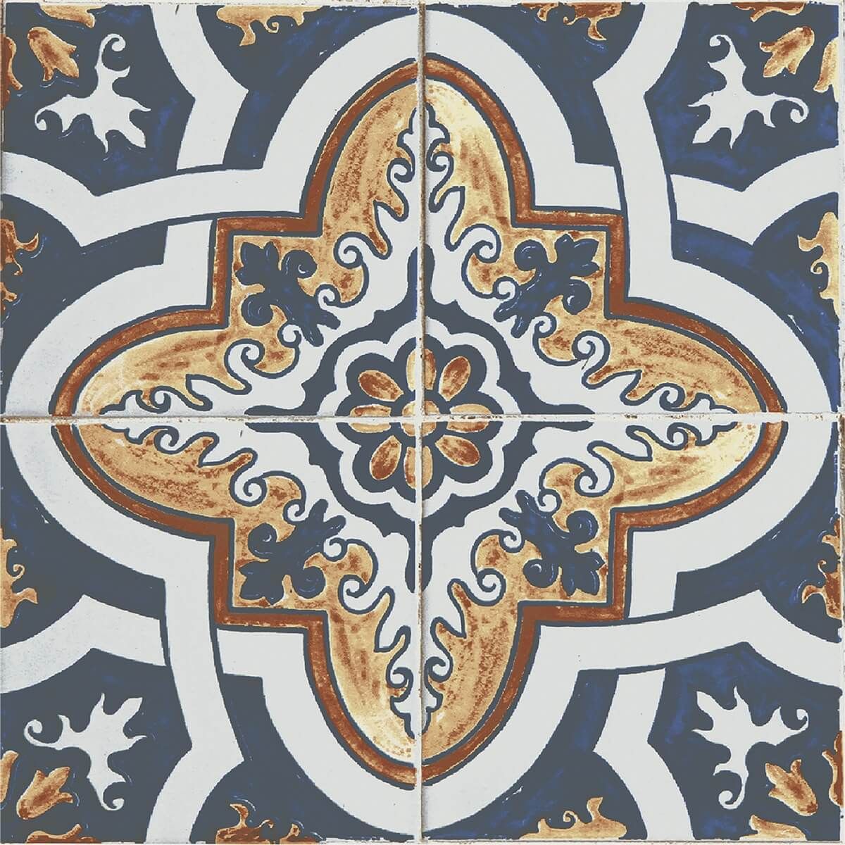 Amaya Beige Matt Patterned Porcelain Tile (200x200mm) | Go Tiles