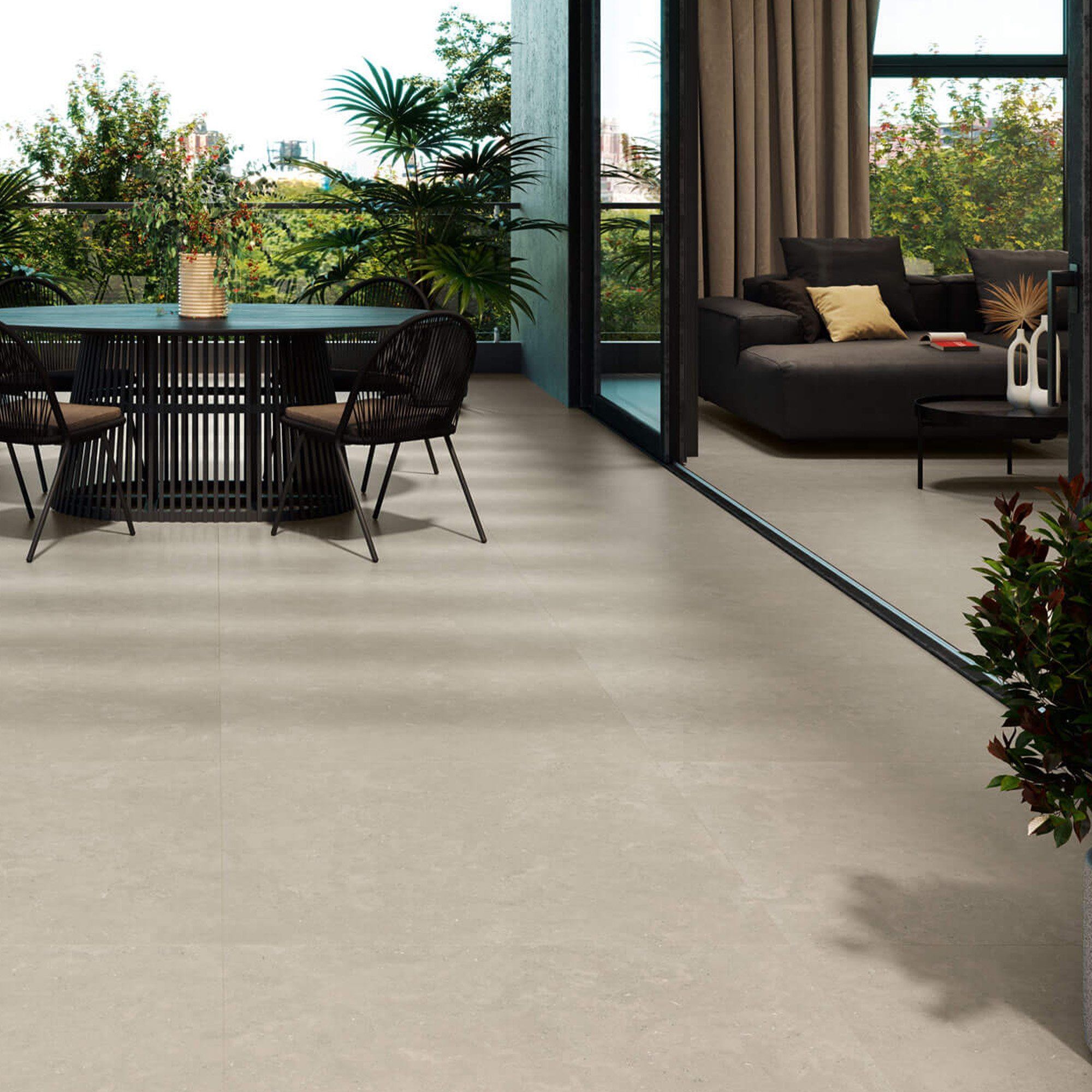 Indus Beige Stone Porcelain Tile (1000x1000mm) | Go Tiles