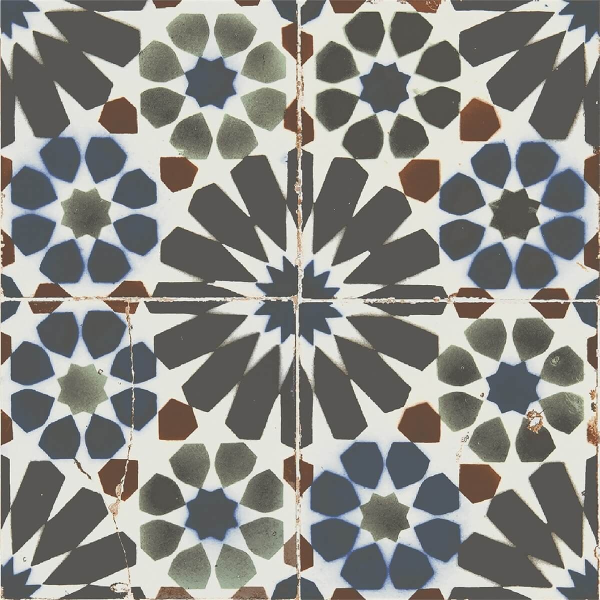 Amaya Beige Matt Patterned Porcelain Tile (200x200mm) | Go Tiles