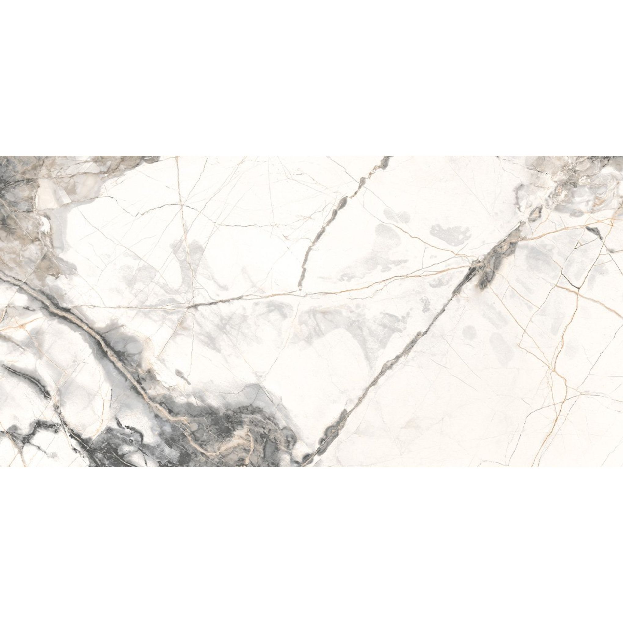 Fabulosa White Multi Marble Matt Porcelain Tile (600x300mm) | Go Tiles