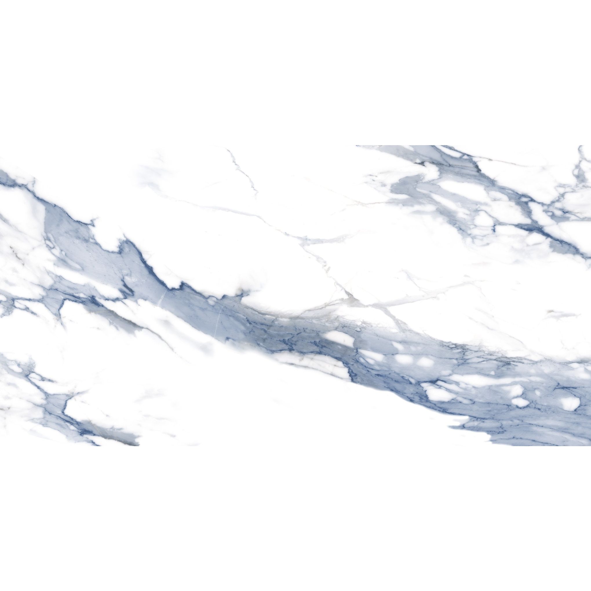 Salento Blue Gloss Marble Porcelain Tile (1200x600mm) | Go Tiles