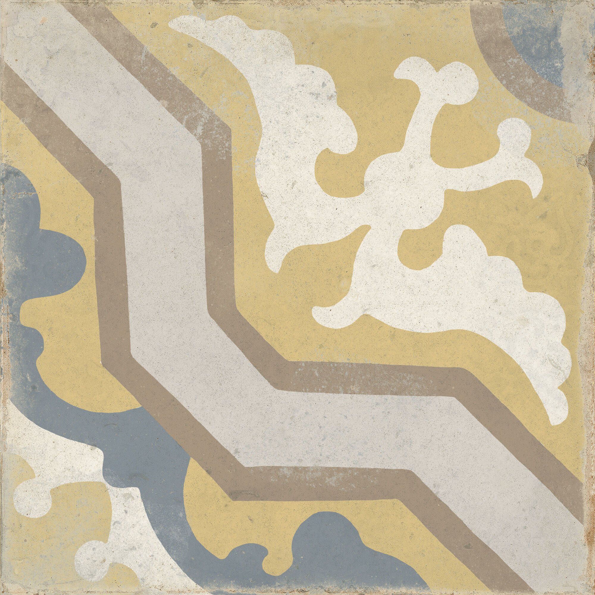 Ronda Mustard Yellow Patterned Porcelain Tile | GoTiles | Moroccan Tiles
