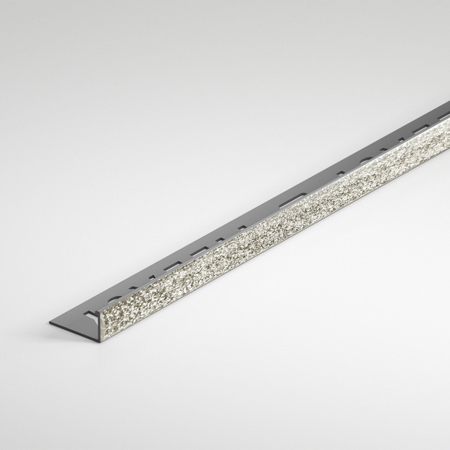 Tileasy Aluminium 12mm Silver Glitter Tile Trim | Tile Edging