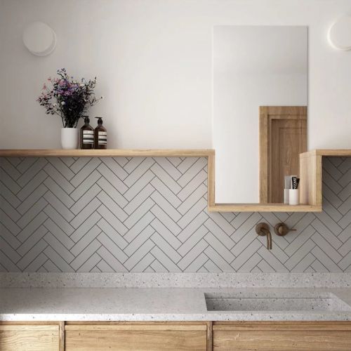 Avon Grey Ceramic Brick Tile (200x50mm) | Go Tiles