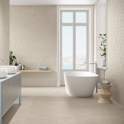 Indus Beige Stone Porcelain Tile (1000x1000mm) | Go Tiles