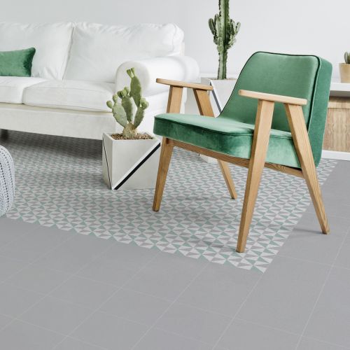 Minsk Grey Green Patterned Porcelain Tile (250x250mm) | Go Tiles