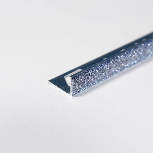 Tileasy Aluminium 10mm Grey Glitter Tile Trim | Tile Edging