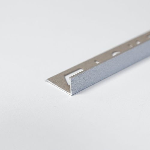 Tileasy Aluminium 10mm Textured Pebble Grey Tile Trim | Tile Edging
