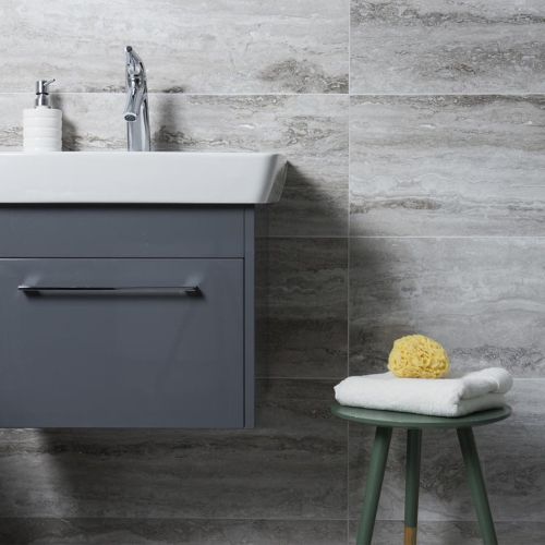 Garrison Grey Stone Polished Porcelain Tile | Cheap Tiles | Clearance Tiles