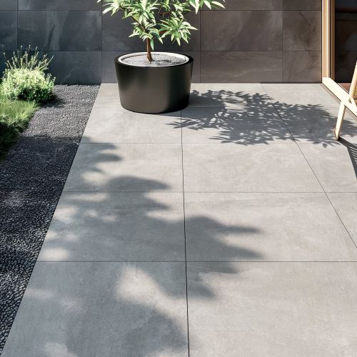 Grove Grey Outdoor Concrete Effect Porcelain Tile | GoTiles
