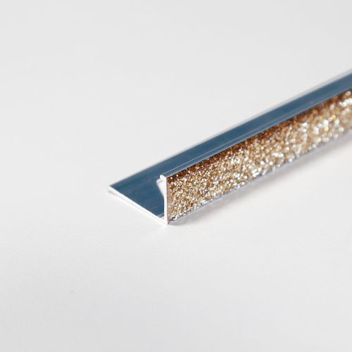 Tileasy Aluminium 10mm Gold Glitter Tile Trim | Tile Edging