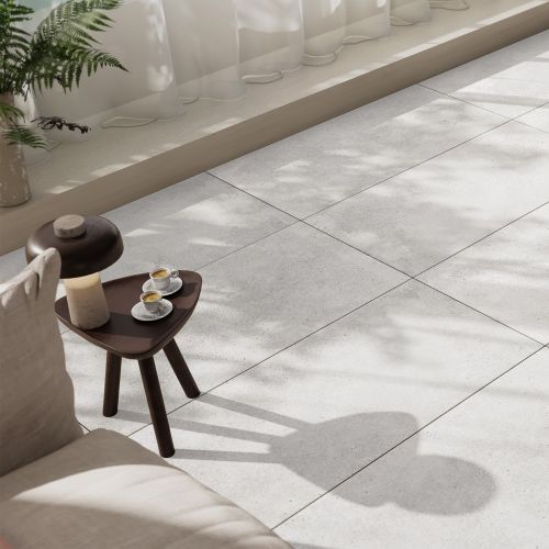 Brooke White Stone Porcelain Tile (1200x600mm) | Go Tiles