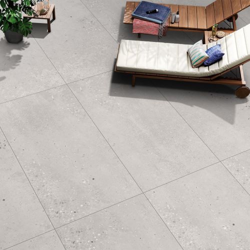 Pontus White Outdoor Porcelain Tile (1200x600mm) | Go Tiles