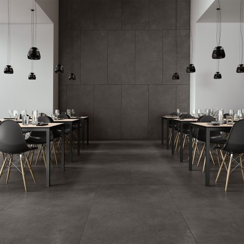 Sorenti Black Concrete Porcelain Tile | Go Tiles