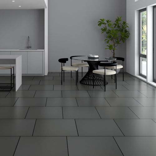 Maldonia Black Matt Stone Porcelain Tile (600x600mm) | GoTiles