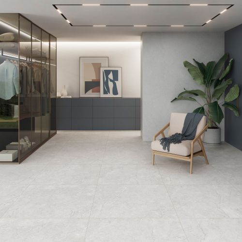 Gantt Light Grey Stone Porcelain Tile | GoTiles