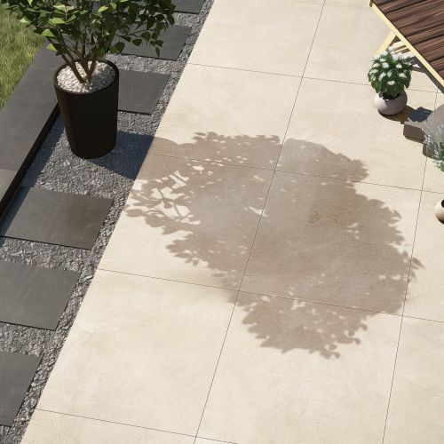 Grove Sand Outdoor Concrete Effect Porcelain Tile | GoTiles