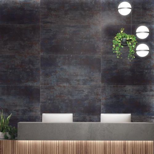 Mercury Blue Concrete Effect Porcelain Tile (1200x600mm) | GoTiles