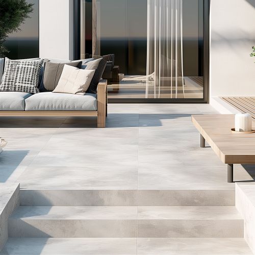 Grove Pearl Grey Outdoor Concrete Effect Porcelain Tile | Outdoor Patio ...