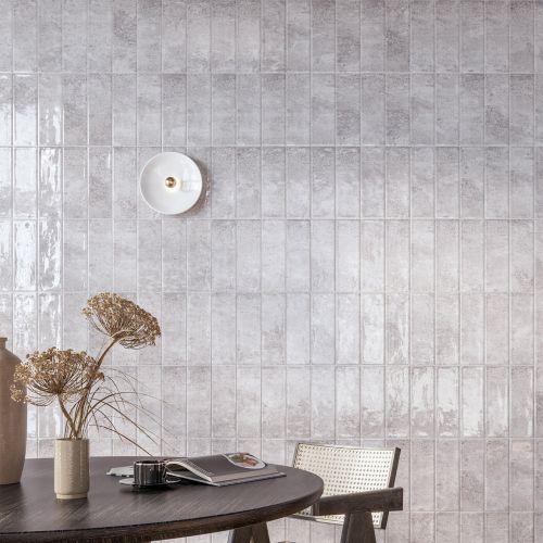 Lagon Grey Ceramic Brick Tile (300x100mm) | Go Tiles
